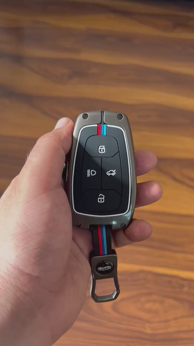 TATA 4 Button Metal Key Cover Compatible with Tata Nexon | Harrier | S ...